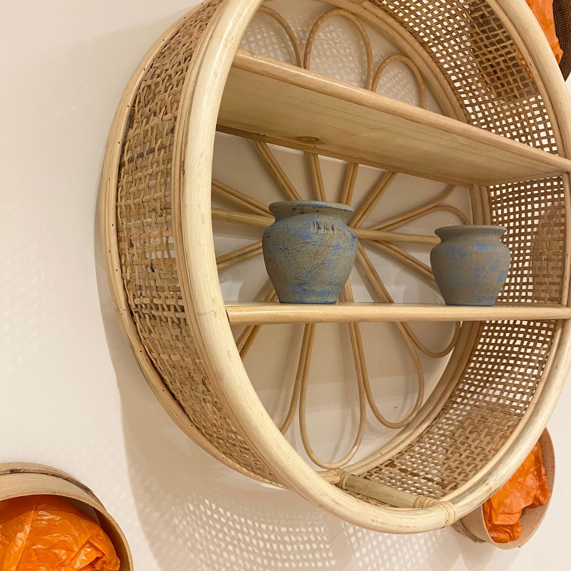 Handmade Round Bamboo Shelf 65 cm – P E S H C E