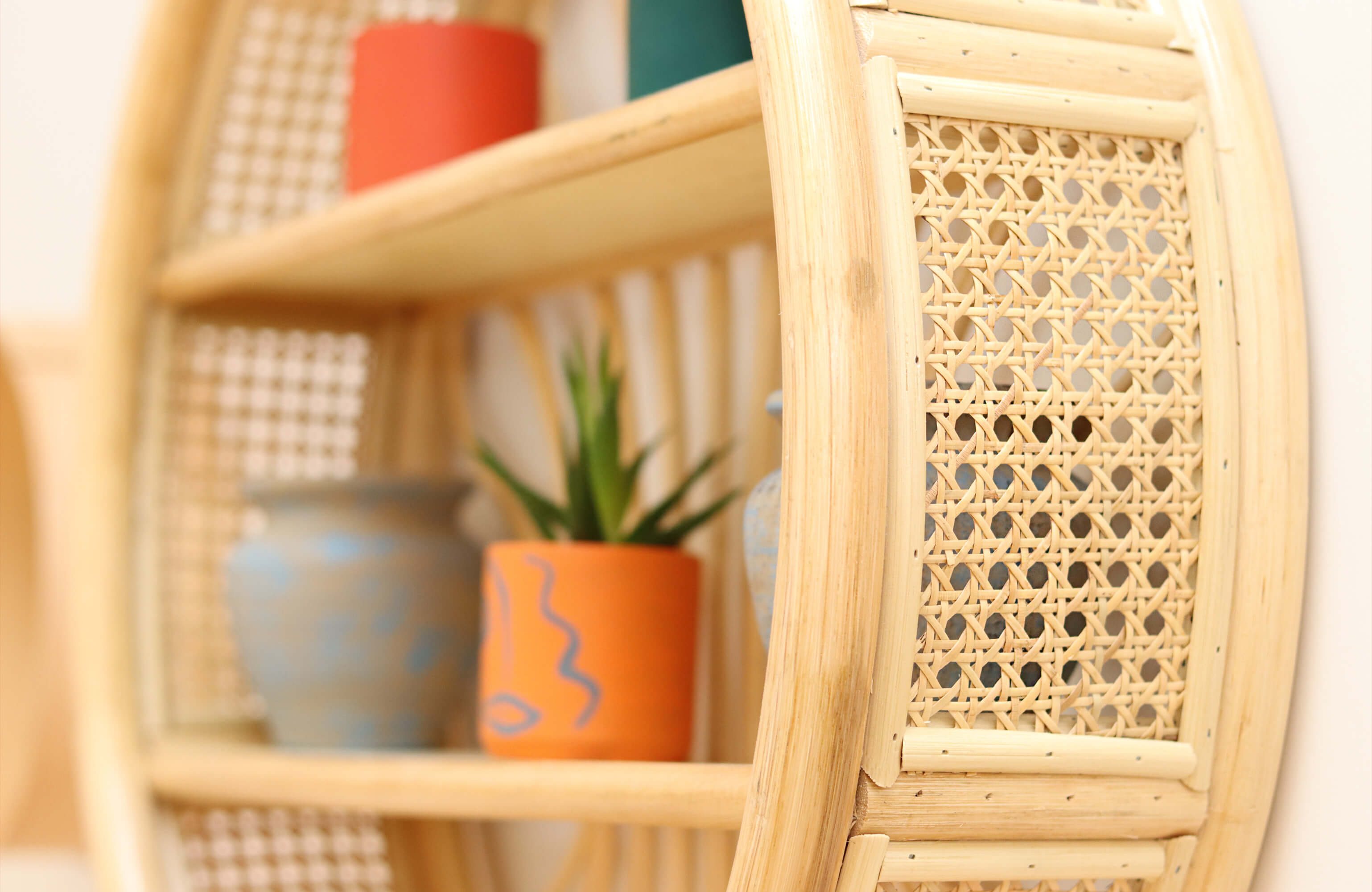 Handmade Round Bamboo Shelf 65 cm – P E S H C E